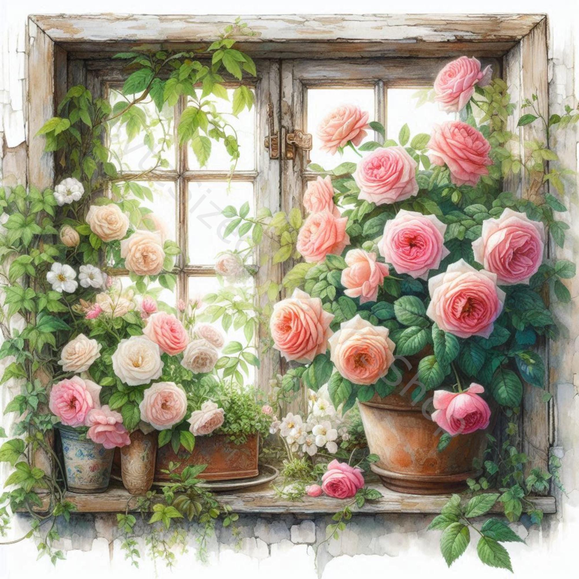 Wild Roses Clip Art Set 10 High Res Watercolor Jpgs for Junk Journaling ...