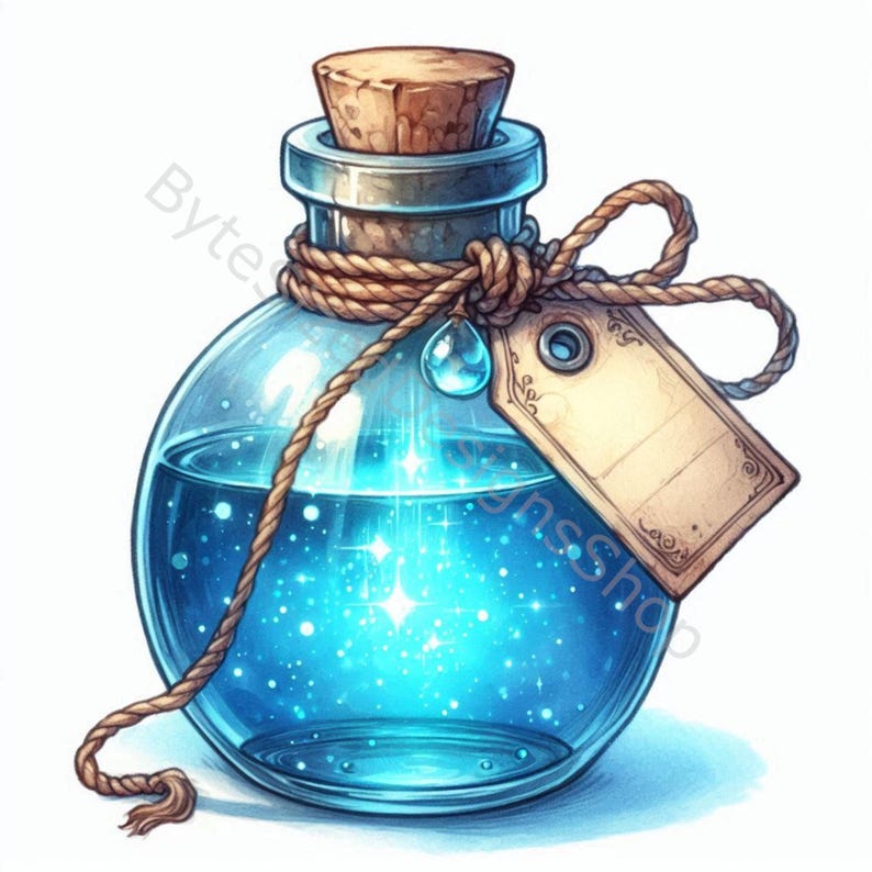 Enchanted Elixirs Clip Art: Watercolor Potion Bottles (digital Download ...