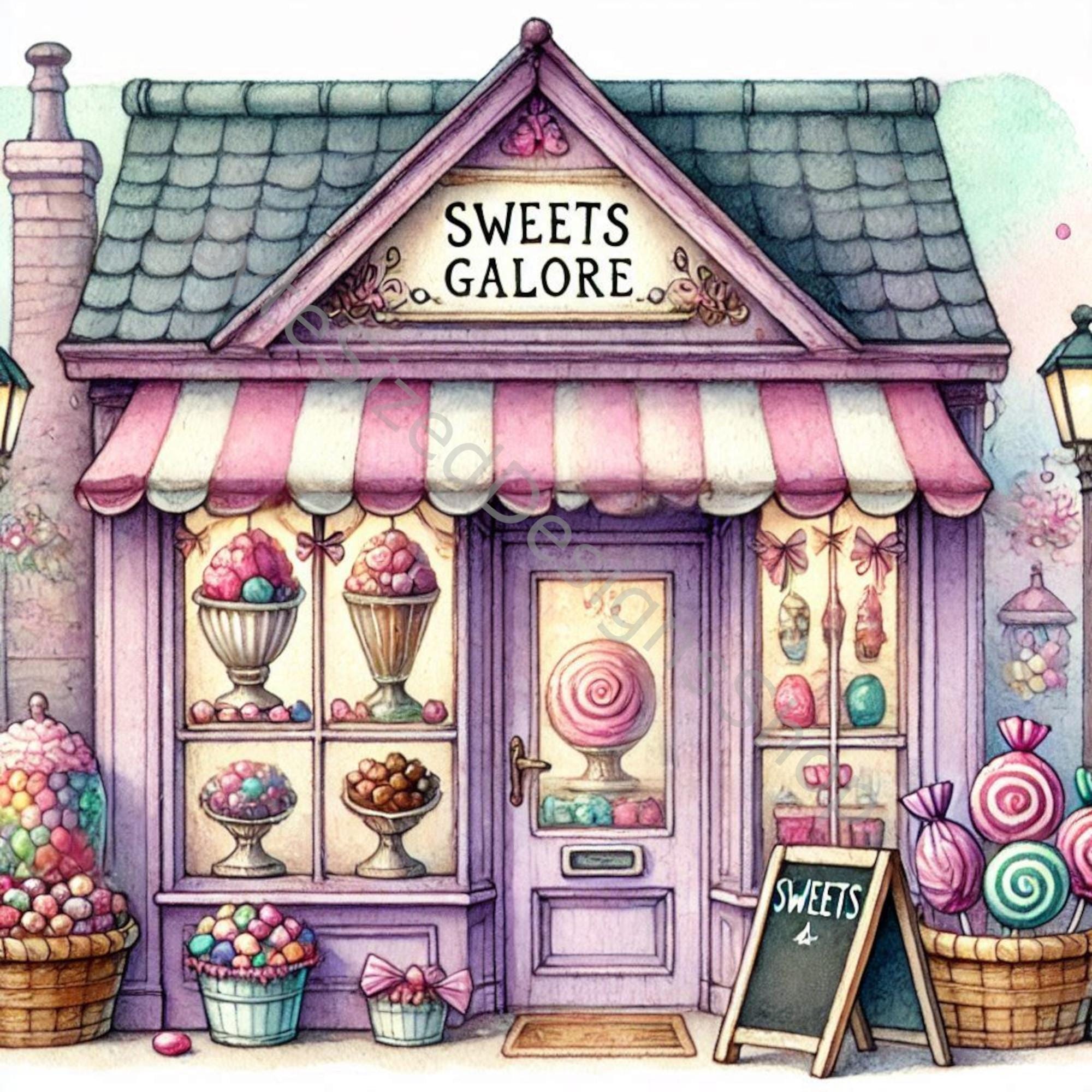 Candy Shop Clip Art Set 10 High Res Watercolor Jpgs for Junk Journaling ...