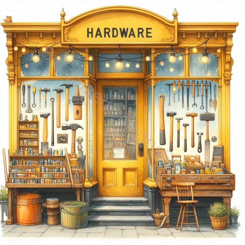 Watercolor Hardware Store Clip Art: High-res Jpgs (digital Download) - Etsy