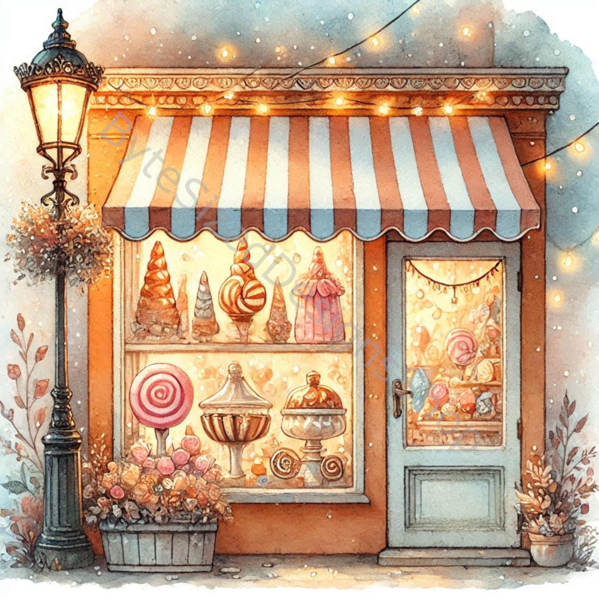 Candy Shop Clip Art Set 10 High Res Watercolor Jpgs for Junk Journaling ...