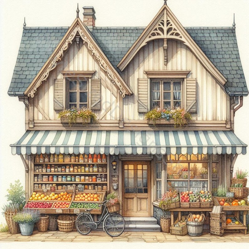 Grocery Store Clip Art Set 10 High Res Watercolor Jpgs for Junk ...