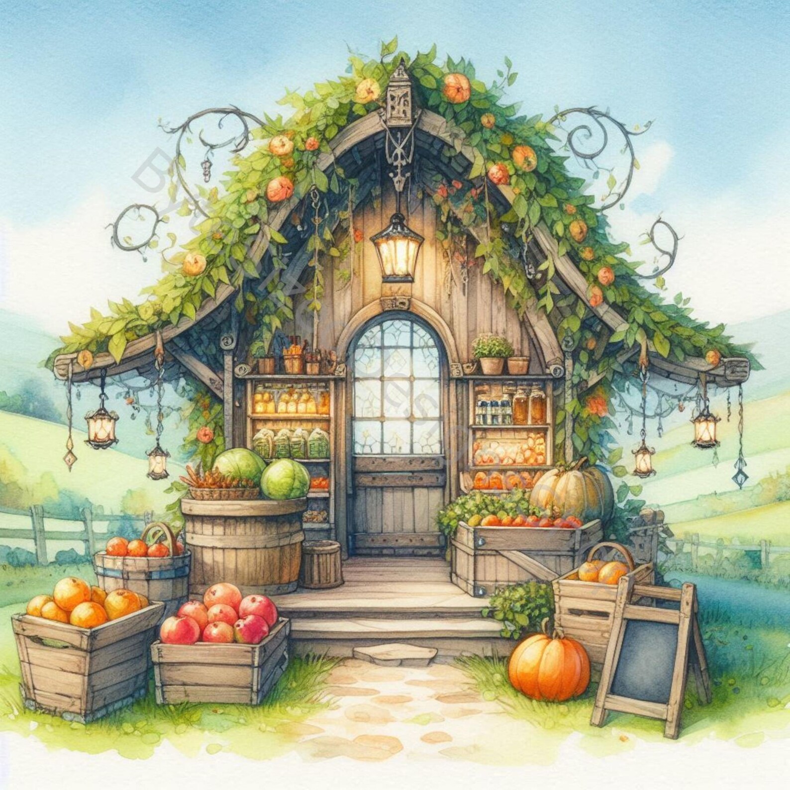 Grocery Store Clip Art Set 10 High Res Watercolor Jpgs for Junk ...