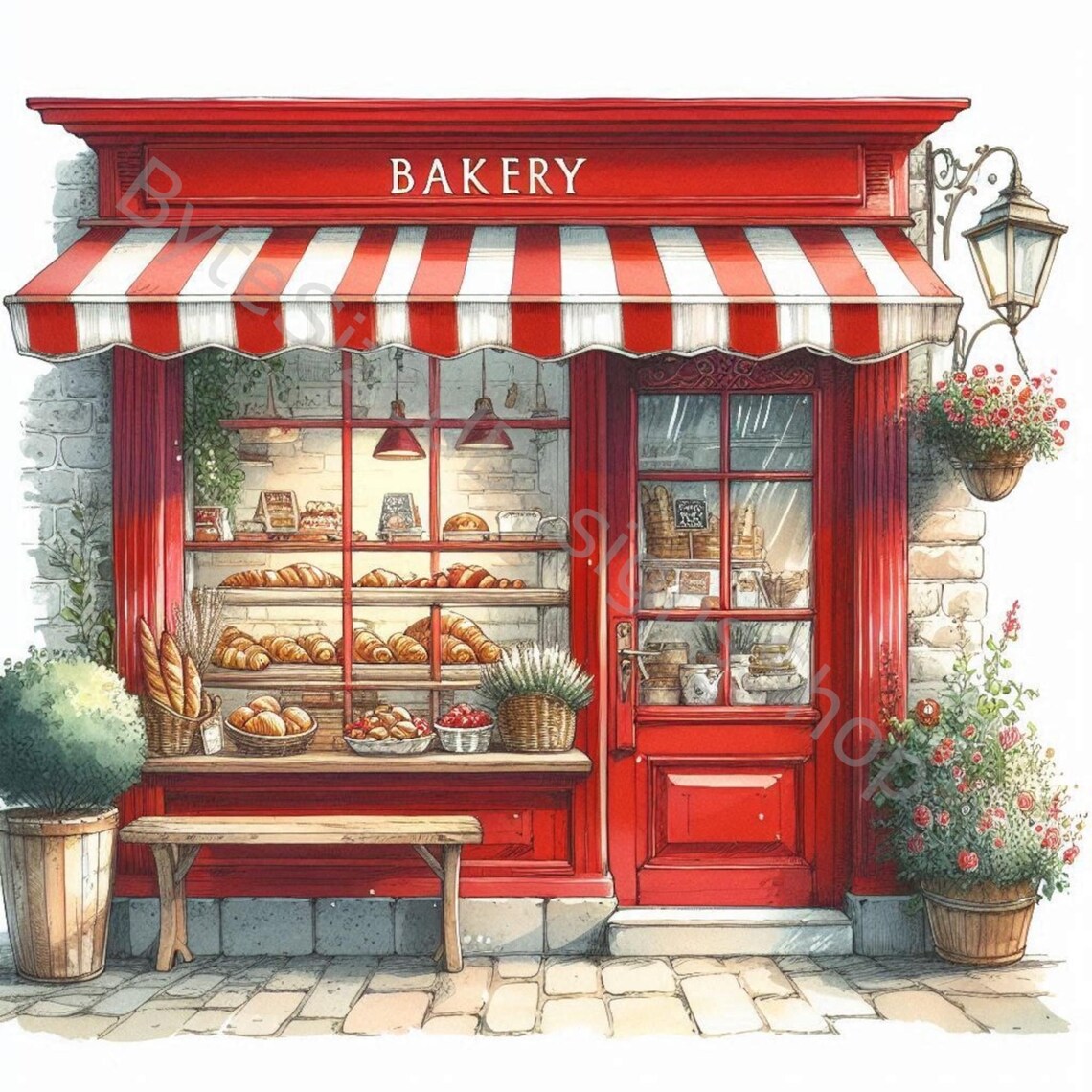 Bakery Shop Watercolor Clip Art Set: High-res Jpgs (digital Download ...