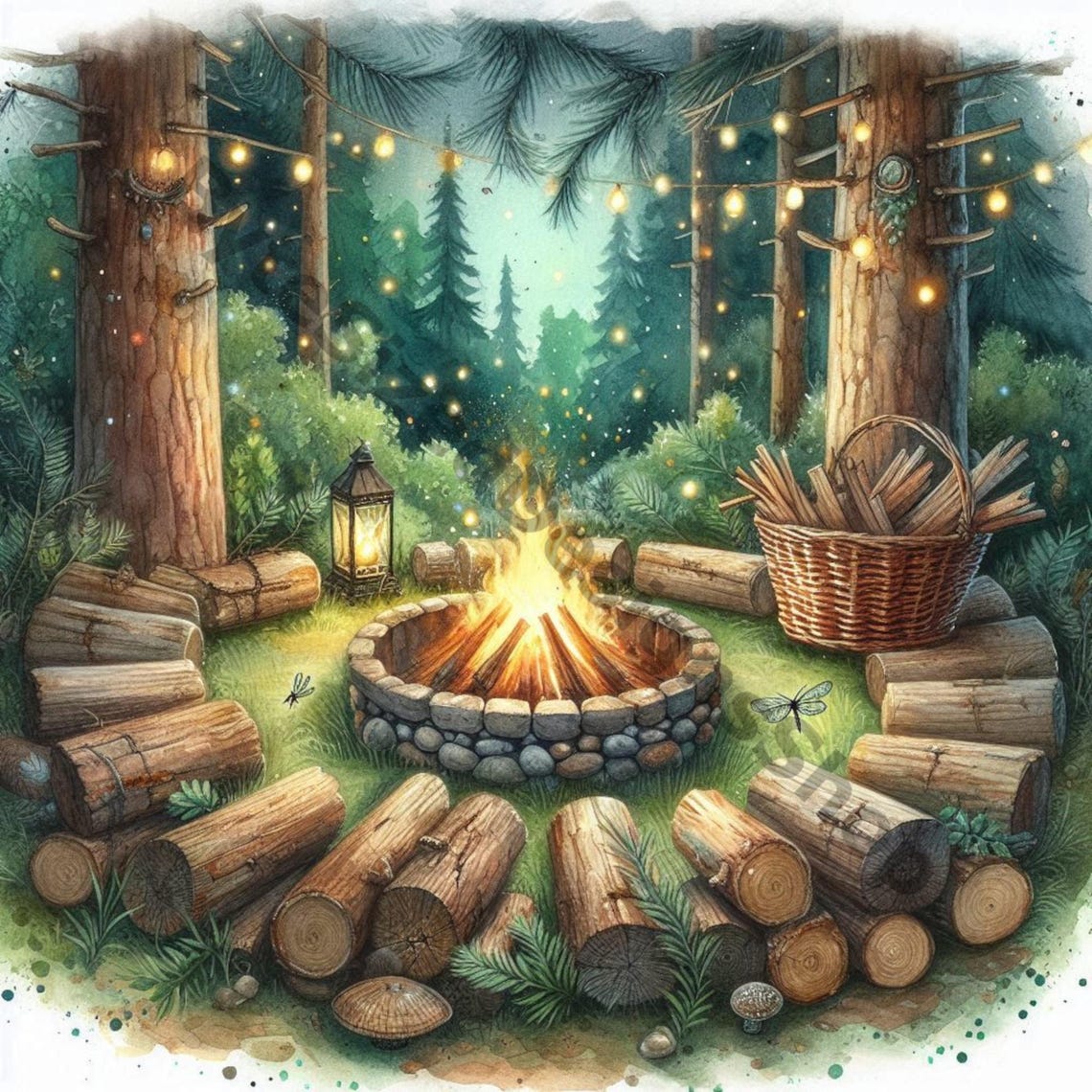 Woodland Watercolor Clip Art Bundle: Junk Journal & Scrapbooking ...