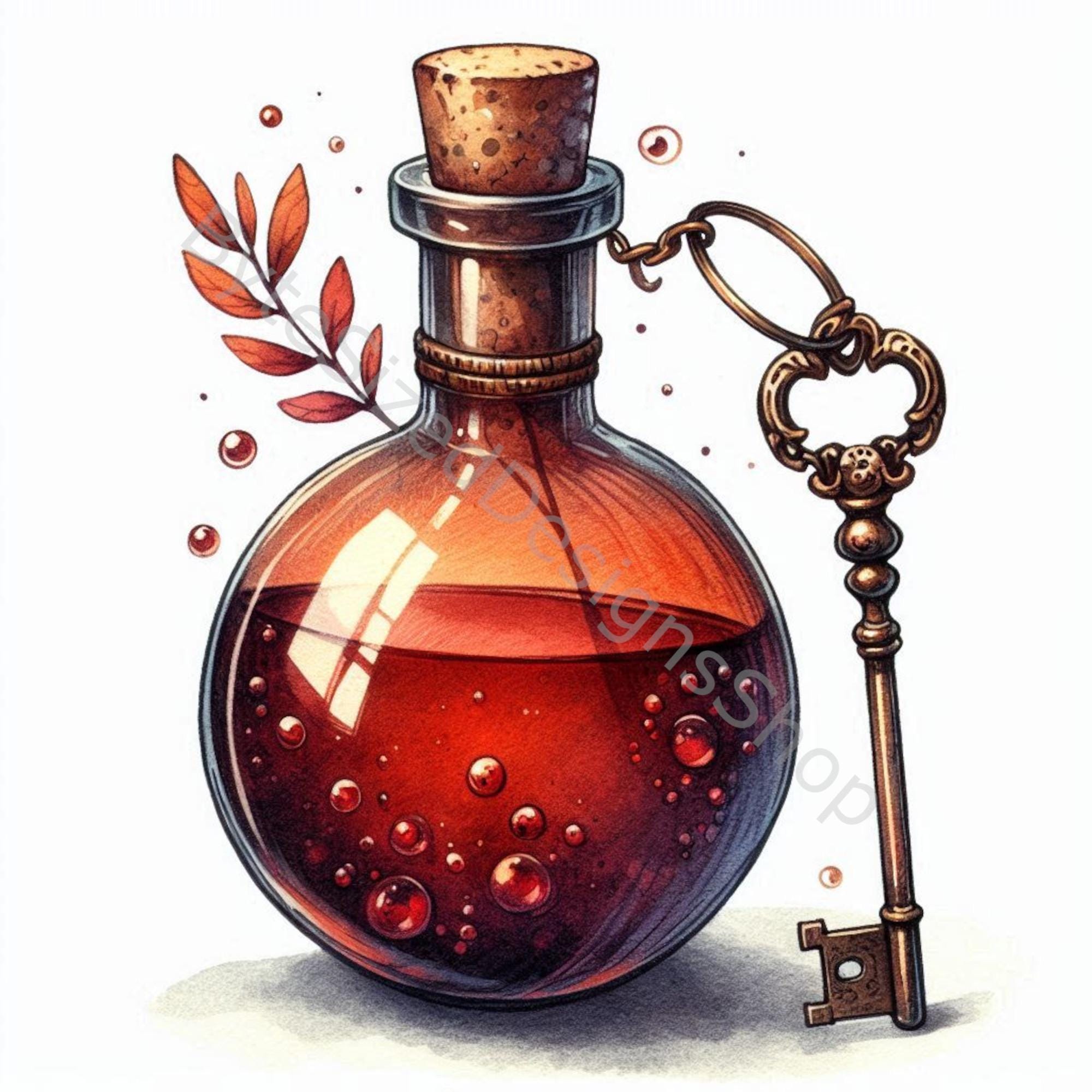 Enchanted Elixirs Clip Art: Watercolor Potion Bottles (digital Download ...