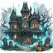 Halloween House Watercolor Clip Art: 10 High-res Jpgs (digital Download ...