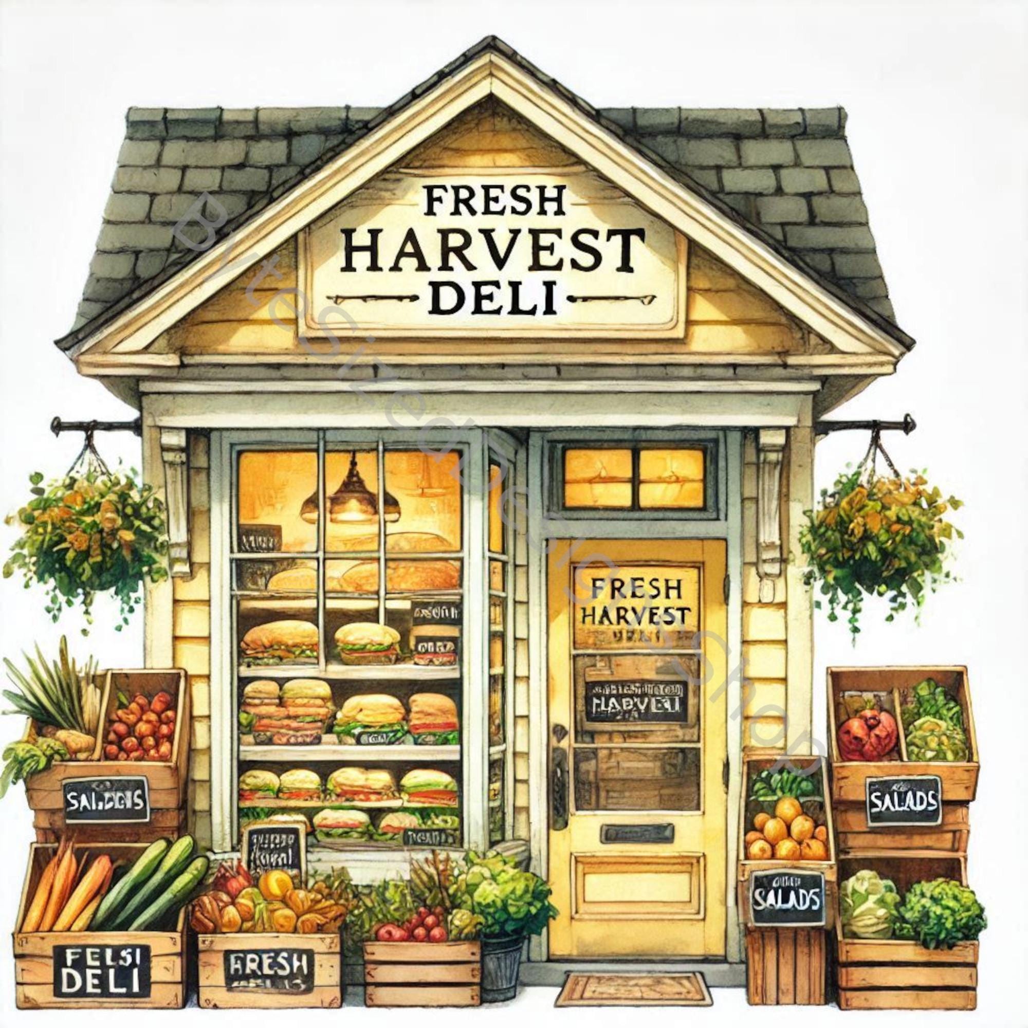 Deli Shop Clip Art Set 10 High Res Watercolor Jpgs for Junk Journaling ...