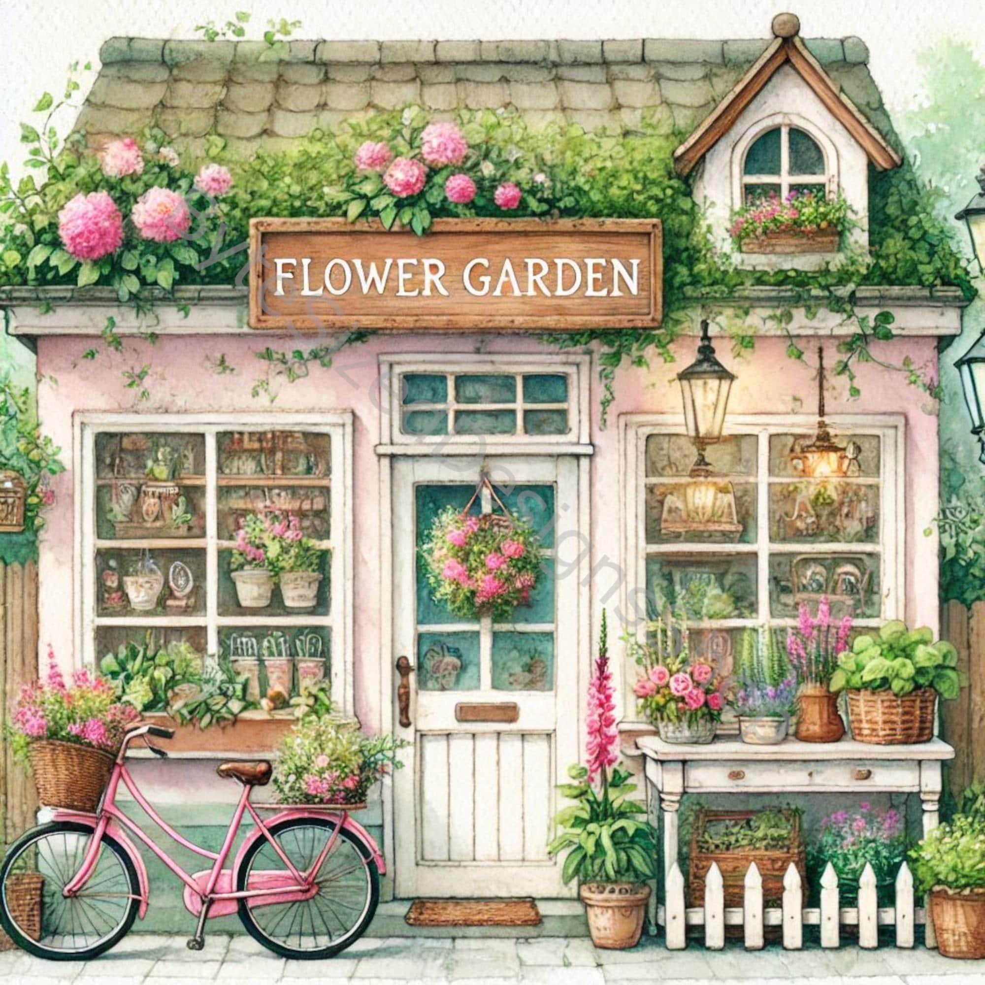 Watercolor Garden Shop Clip Art: High-res Jpgs (digital Download) - Etsy