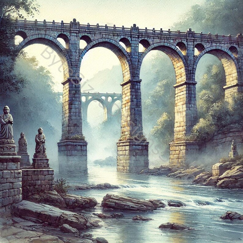 Timeless Bridges Clip Art Set 10 High Res Watercolor Jpgs for Junk ...