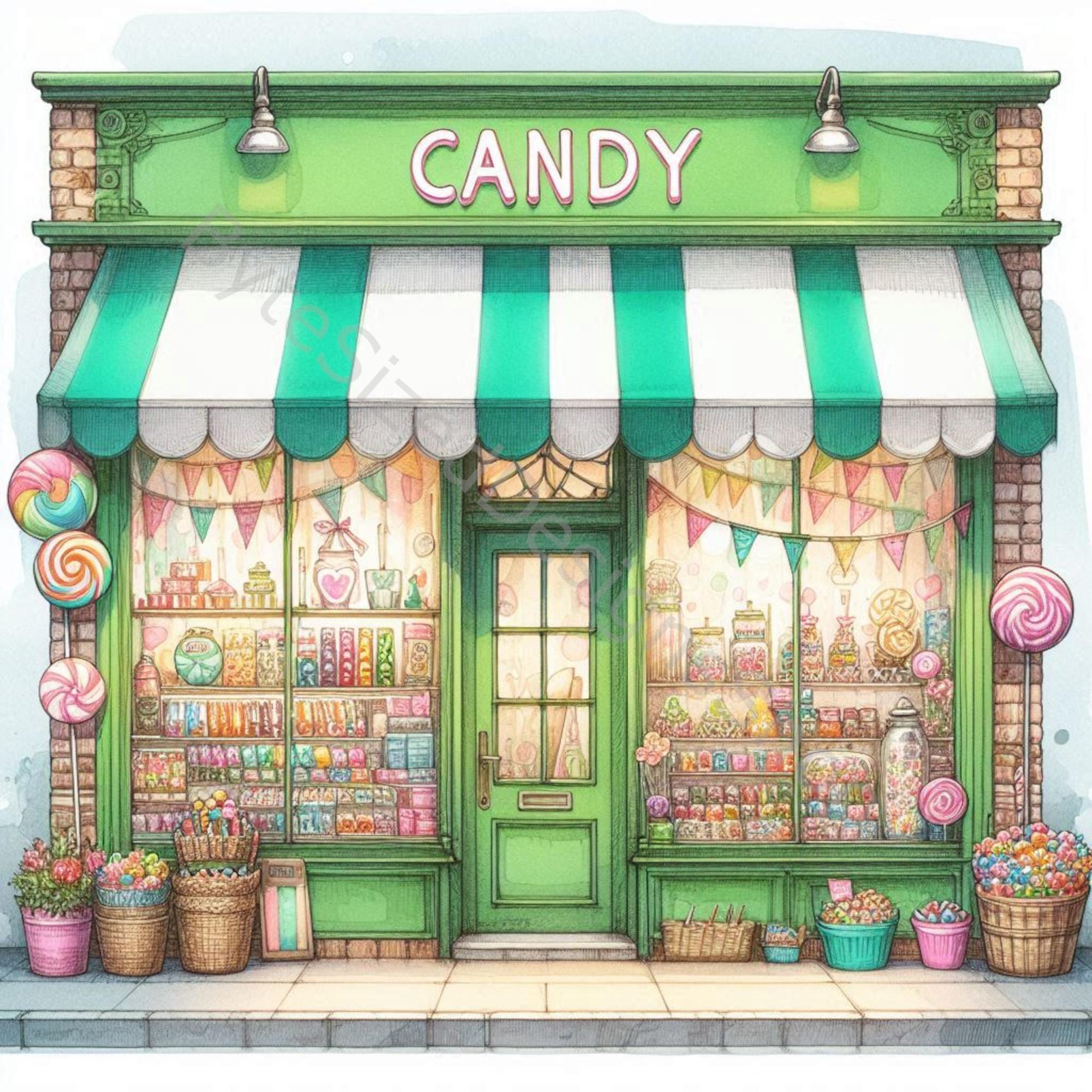 Candy Shop Watercolor Clip Art: High-res Jpgs (digital Download) - Etsy UK
