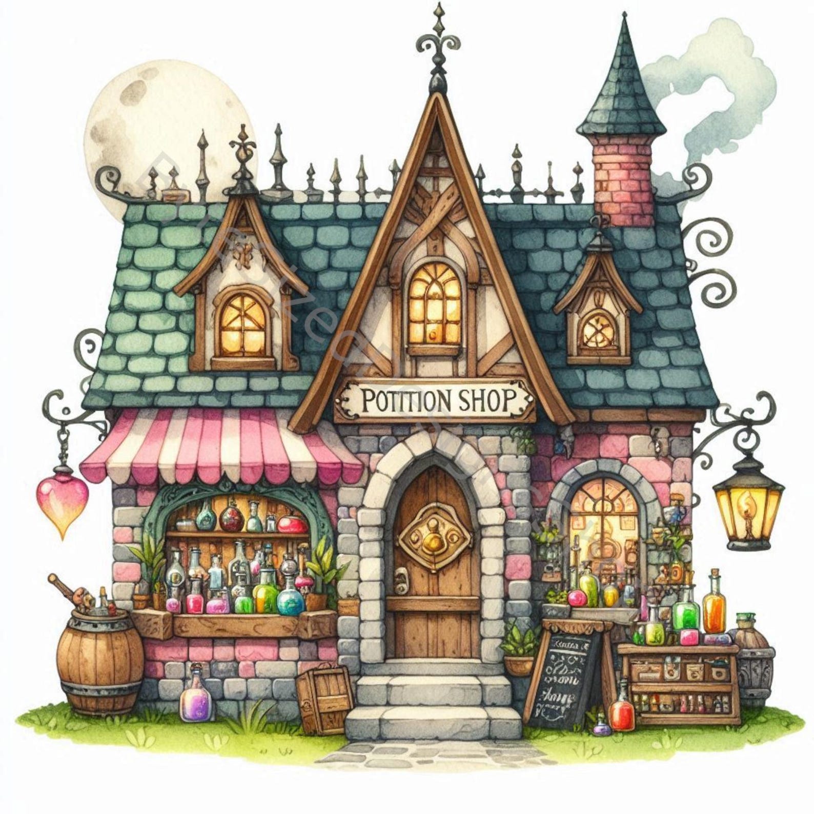 Potion Shop Clip Art: Watercolor Illustration Set (digital Download) - Etsy