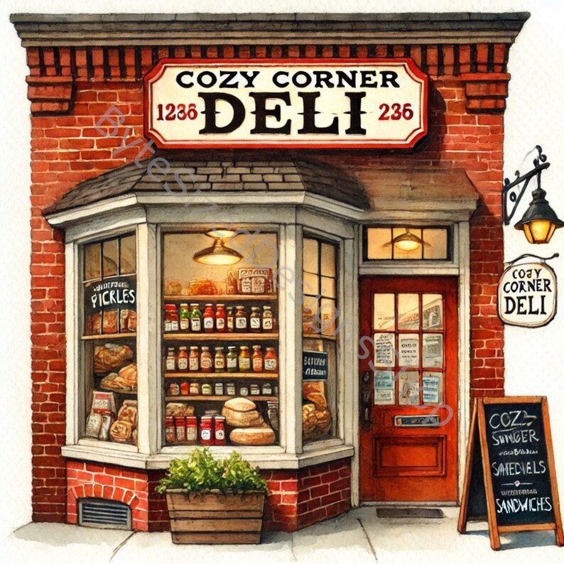 Deli Shop Clip Art Set 10 High Res Watercolor Jpgs for Junk Journaling ...