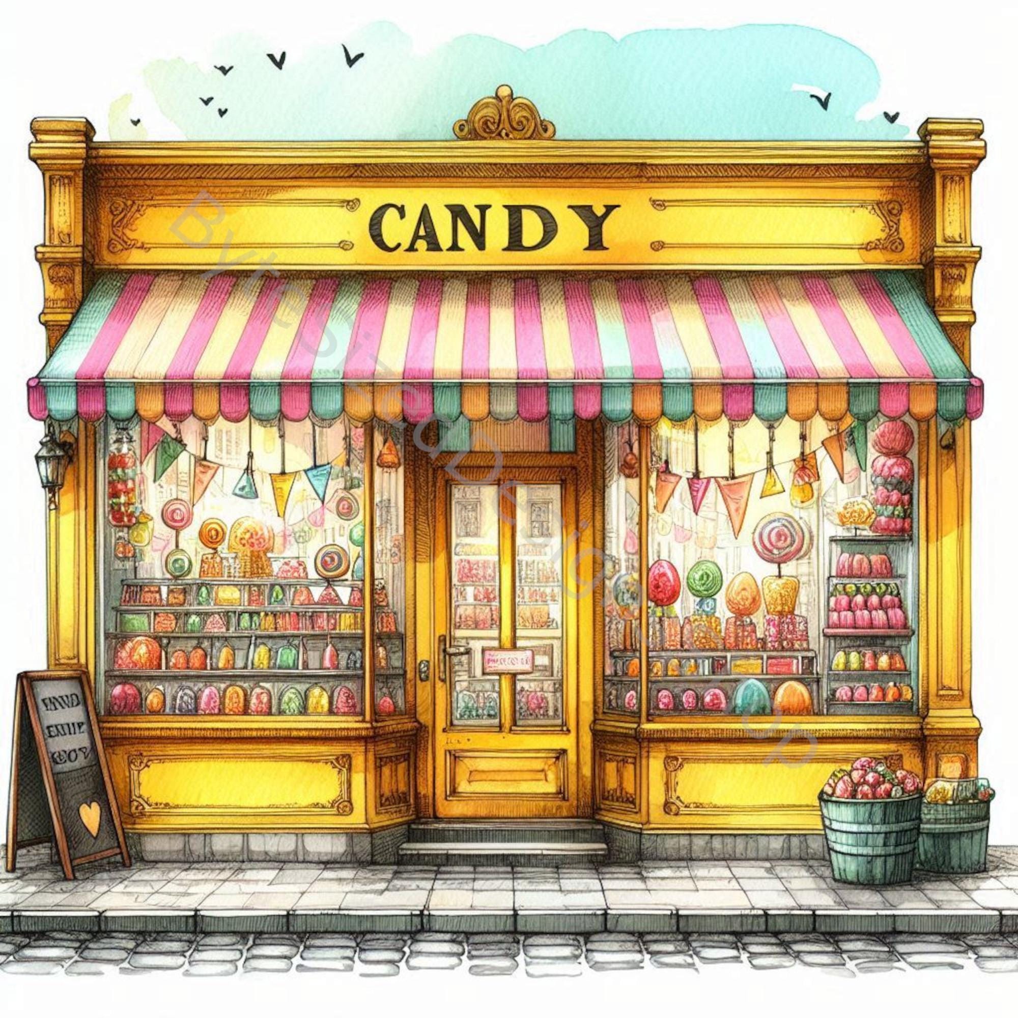 Candy Shop Watercolor Clip Art: High-res Jpgs (digital Download) - Etsy UK