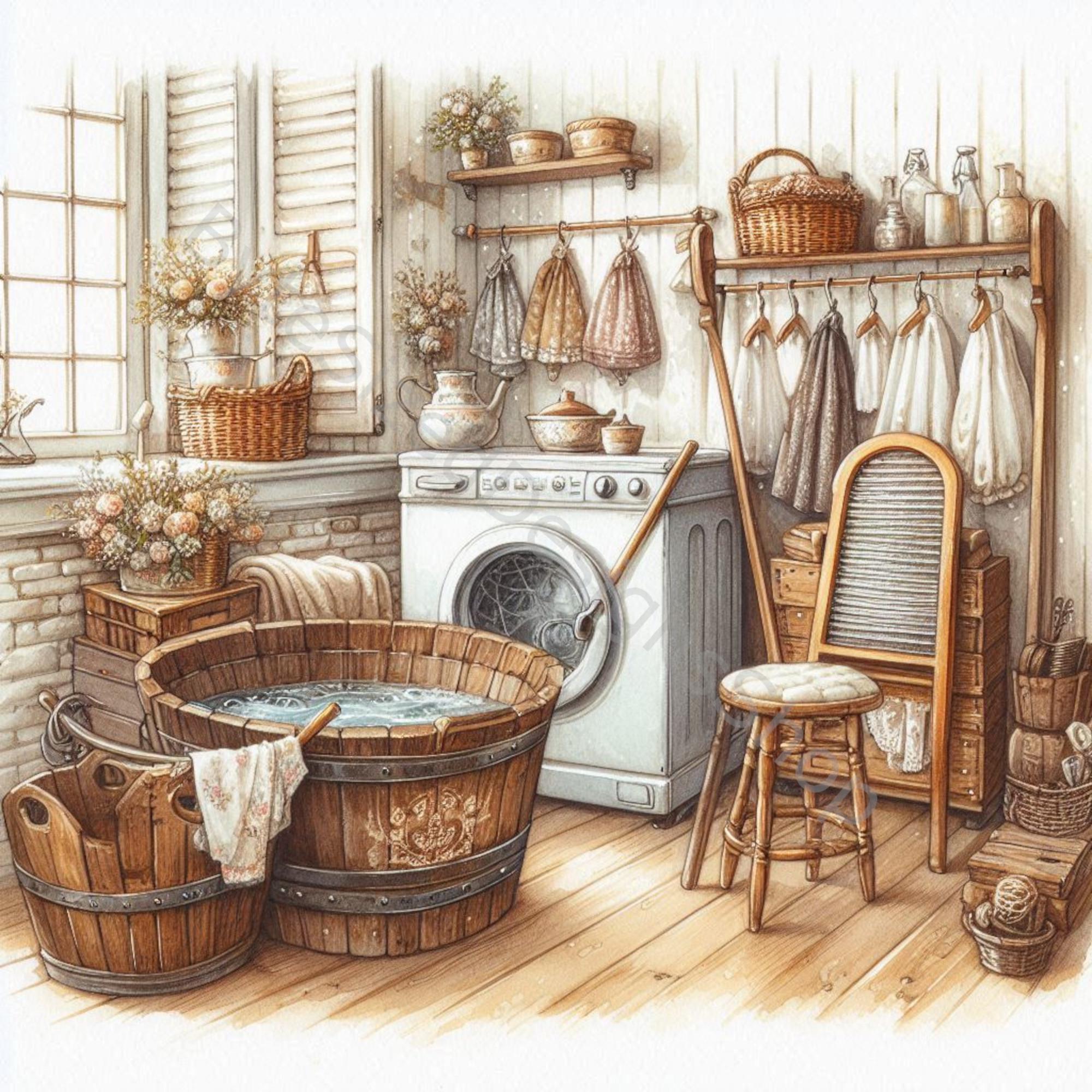 Laundry Room Watercolor Clip Art: High-res Jpgs (digital Download) - Etsy