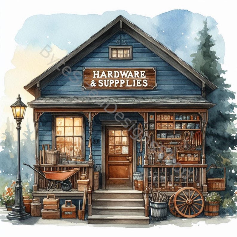 Watercolor Hardware Store Clip Art: High-res Jpgs (digital Download) - Etsy