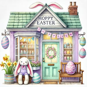 Easter Shop Clip Art Set 10 High Res Watercolor Jpgs for Junk ...