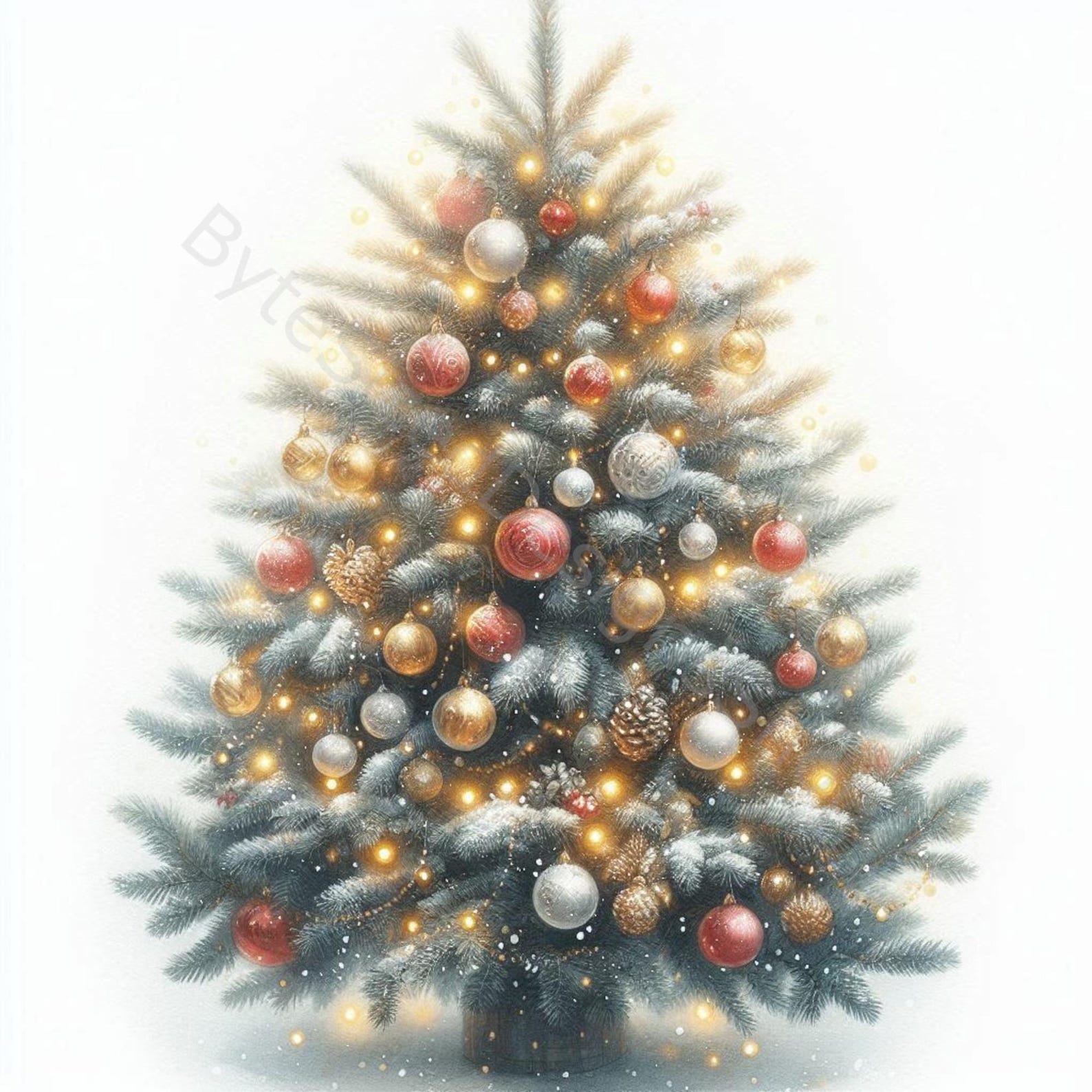 Magical Christmas Tree Clip Art Set 10 High Res Watercolor Jpgs for ...