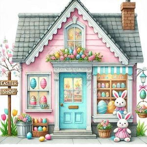 Easter Shop Clip Art Set 10 High Res Watercolor Jpgs for Junk ...