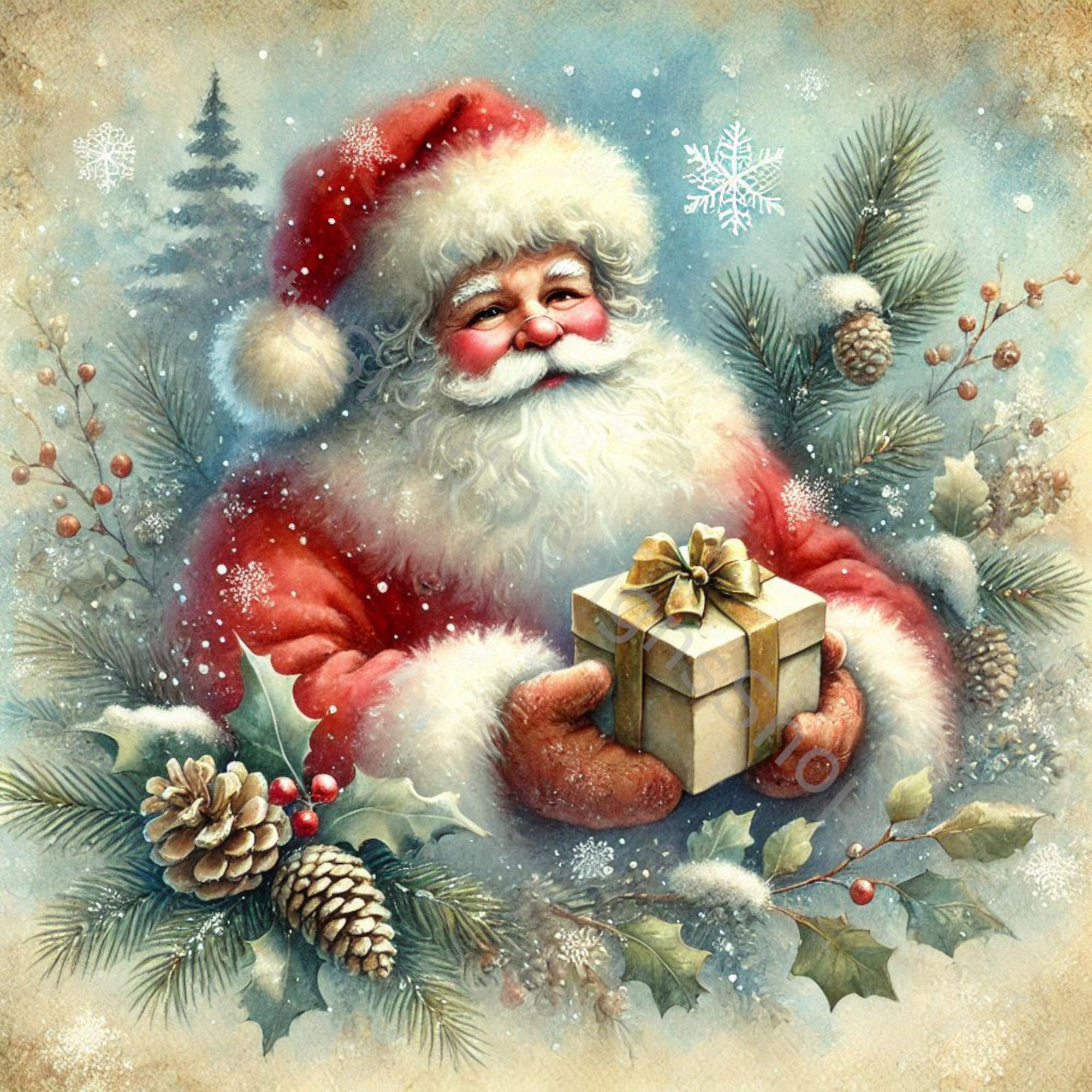 Vintage Santa Clip Art: High-res Christmas Jpgs (digital Download) - Etsy