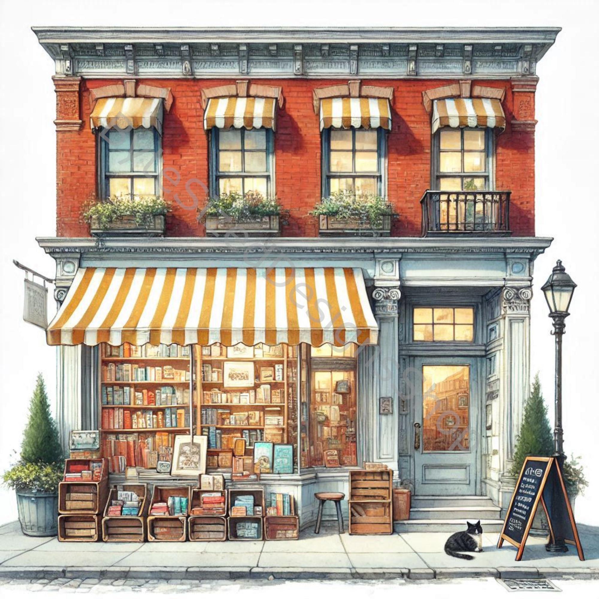 Watercolor Book Store Clip Art: High-res Jpgs (digital Download) - Etsy