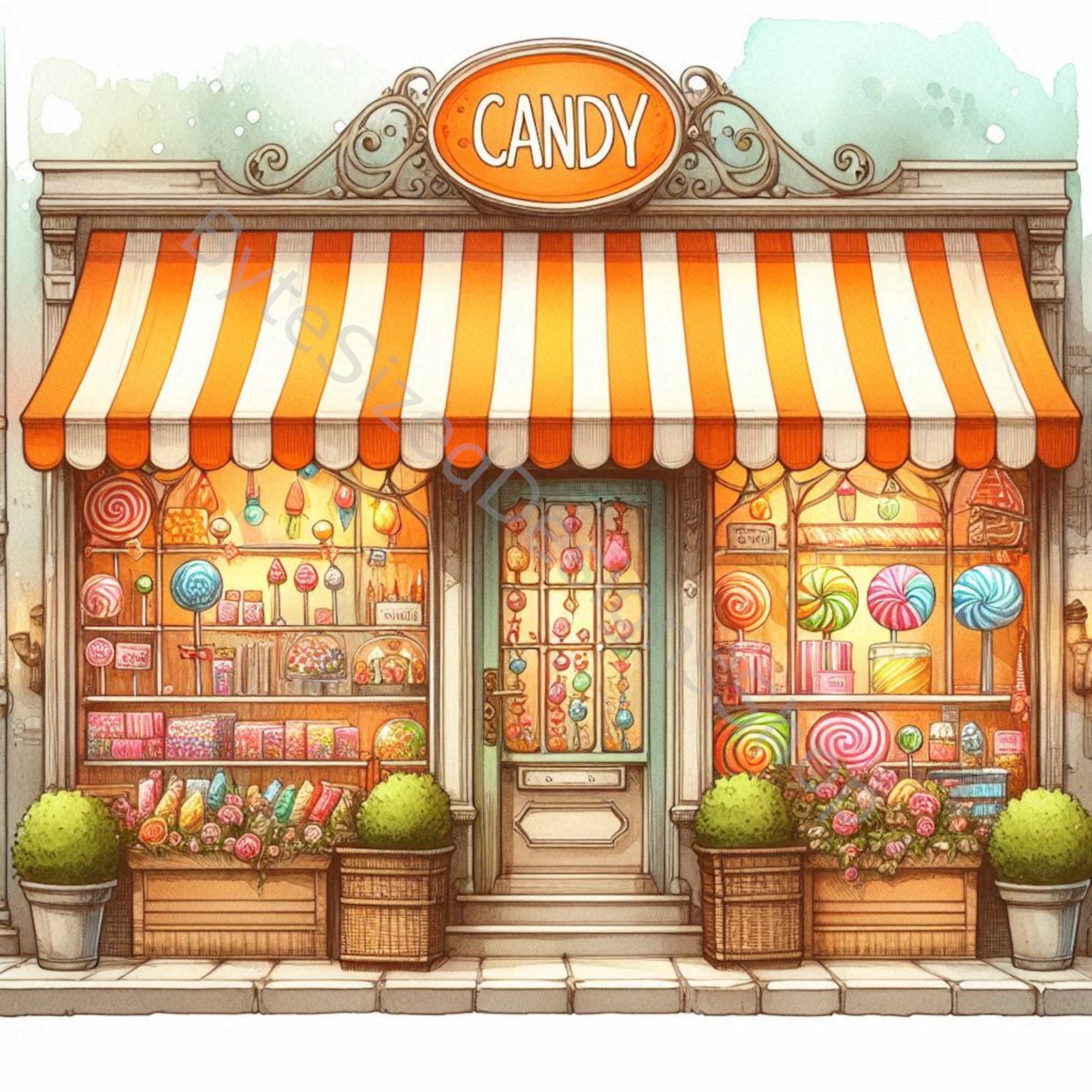Candy Shop Watercolor Clip Art: High-res Jpgs (digital Download) - Etsy UK