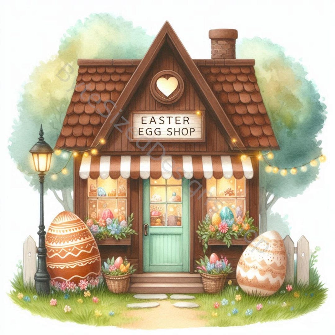 Watercolor Easter Egg Shop Clip Art: High-res Jpgs (digital Download ...