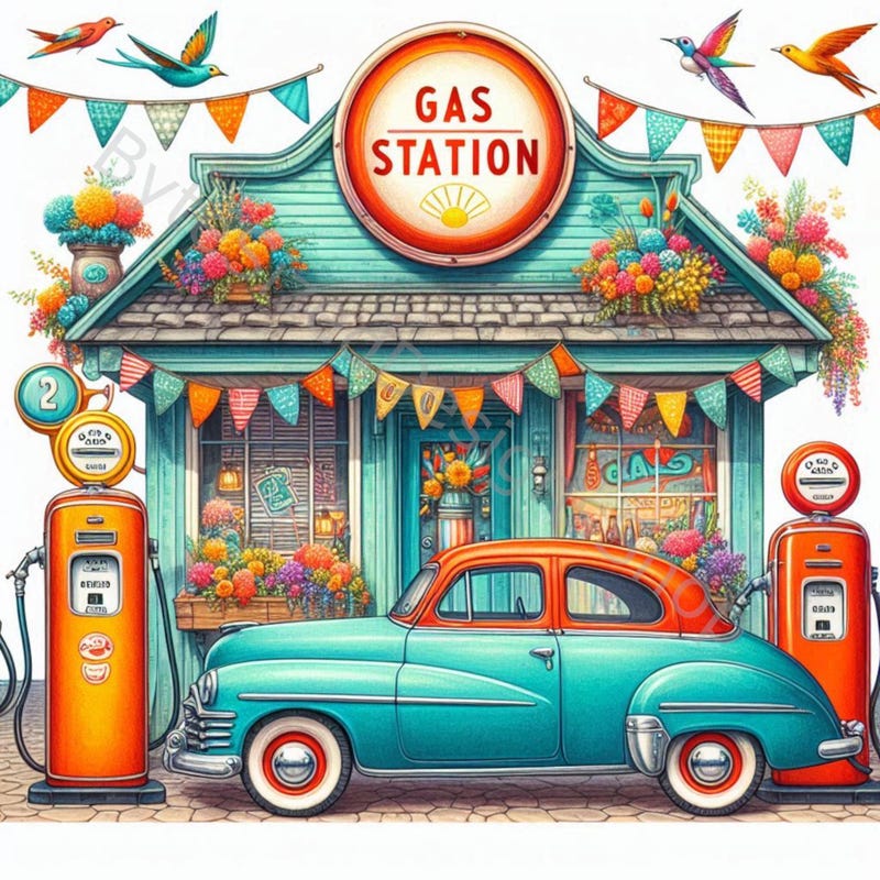 Gas Station - Etsy