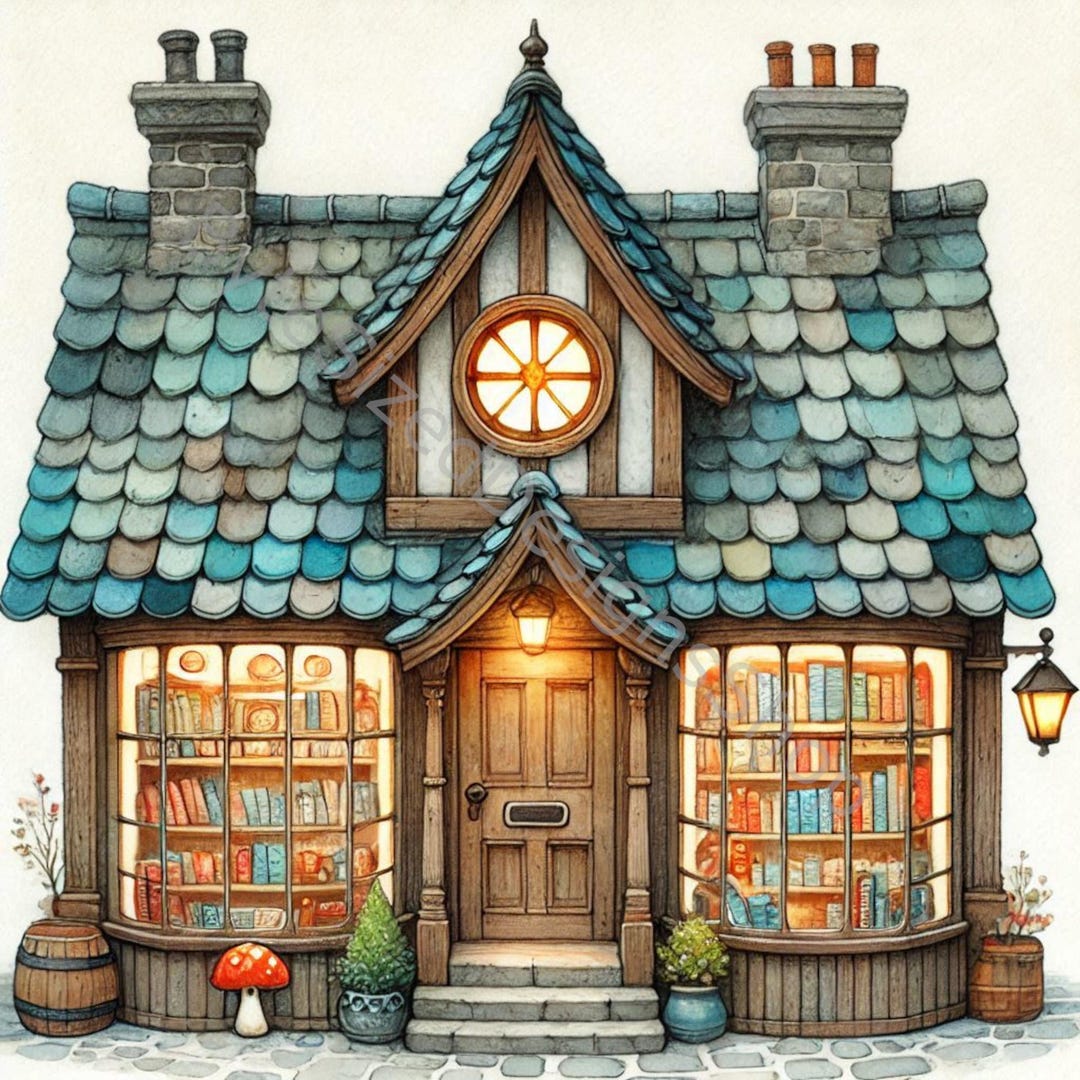 Watercolor Book Store Clip Art: High-res Jpgs (digital Download) - Etsy