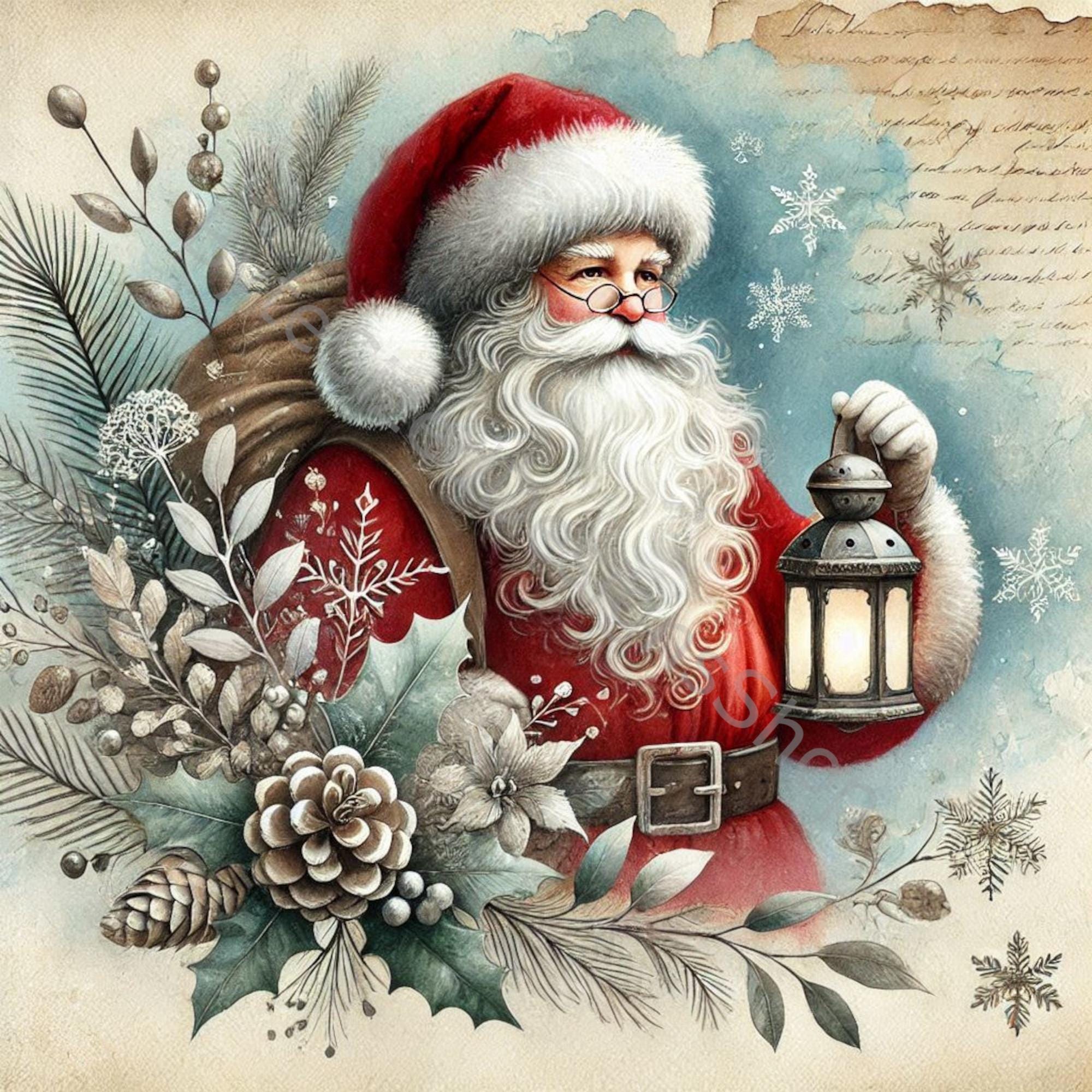Vintage Santa Clip Art: High-res Christmas Jpgs (digital Download) - Etsy