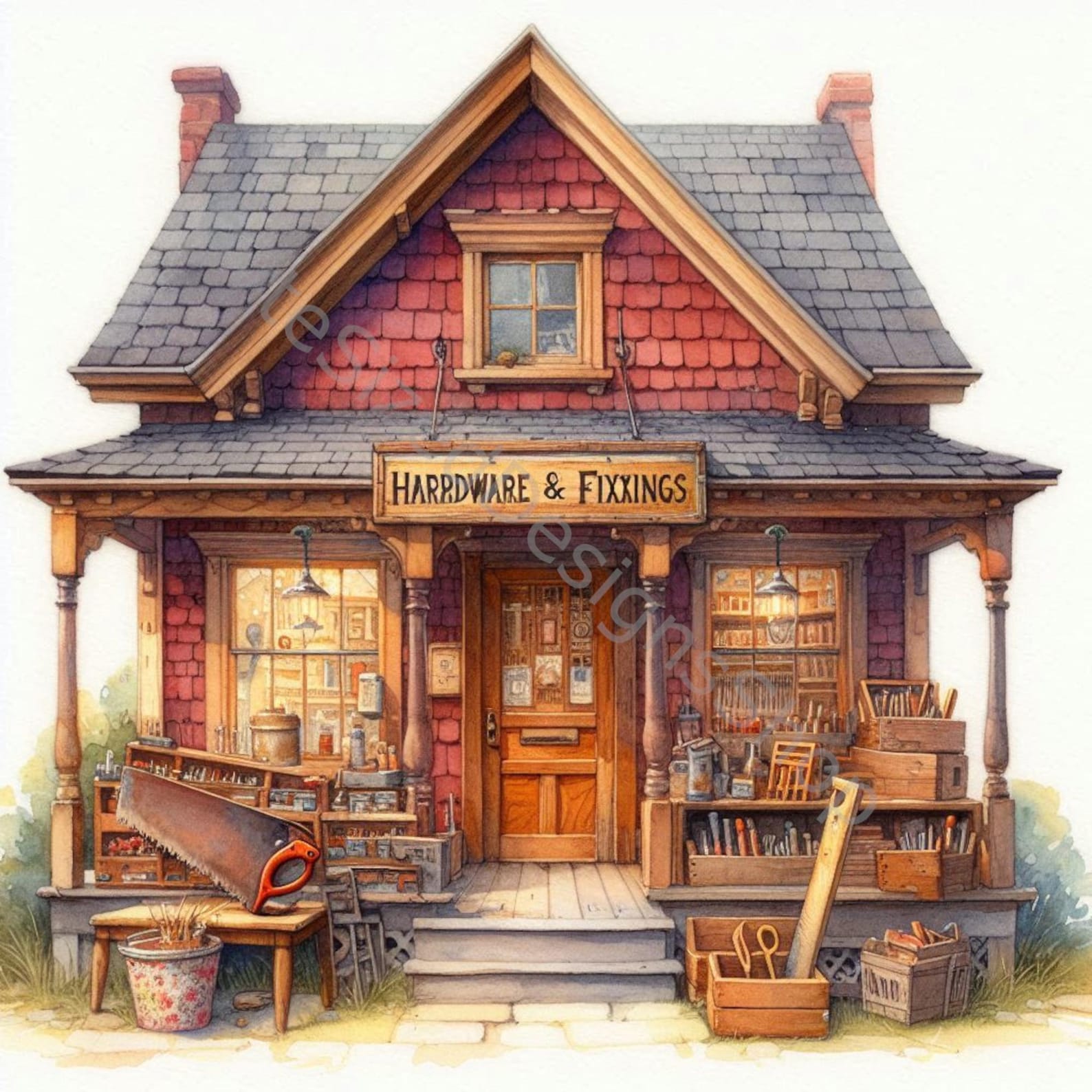 Watercolor Hardware Store Clip Art: High-res Jpgs (digital Download) - Etsy
