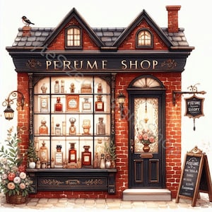 Watercolor Perfume Shop Clipart: High-res Jpgs (digital Download) - Etsy