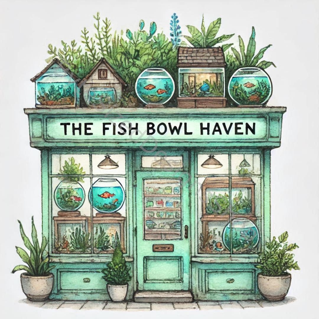 Watercolor Aquarium Shop Clip Art: High-res Jpgs (digital Download) - Etsy