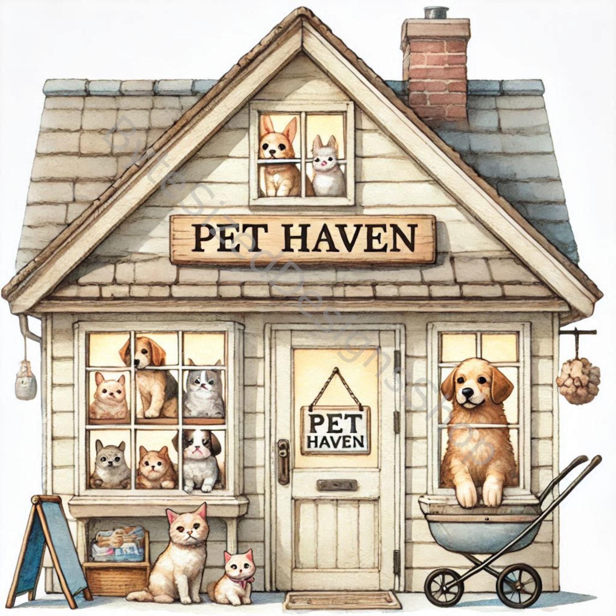 Watercolor Pet Shop Clip Art: High-res Jpgs (digital Download) - Etsy