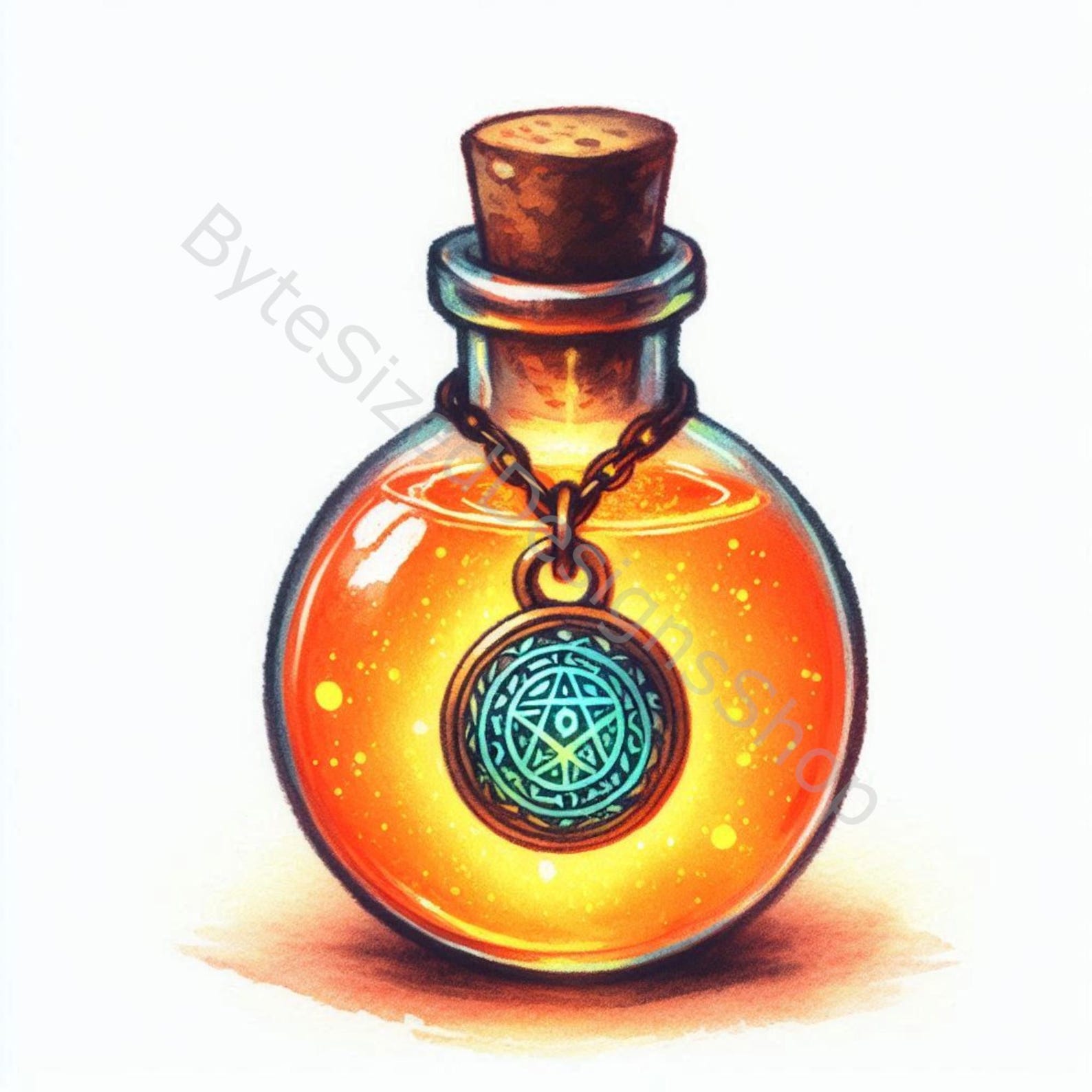 Enchanted Elixirs Clip Art: Watercolor Potion Bottles (digital Download ...