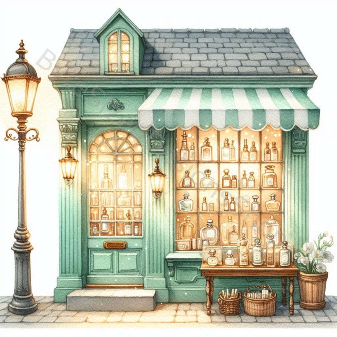 Watercolor Perfume Shop Clipart: High-res Jpgs (digital Download) - Etsy