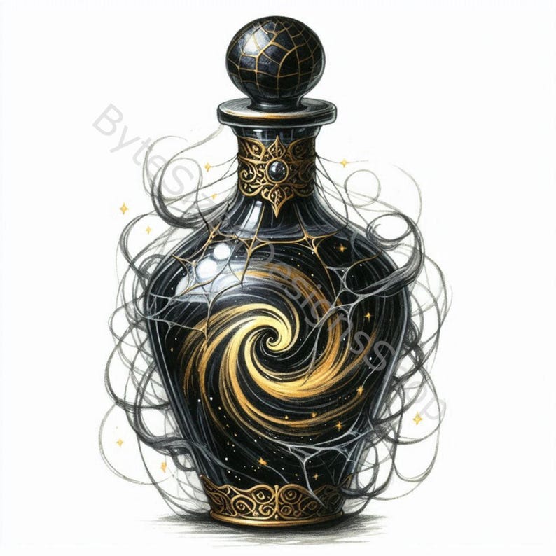 Enchanted Elixirs Clip Art: Watercolor Potion Bottles (digital Download ...