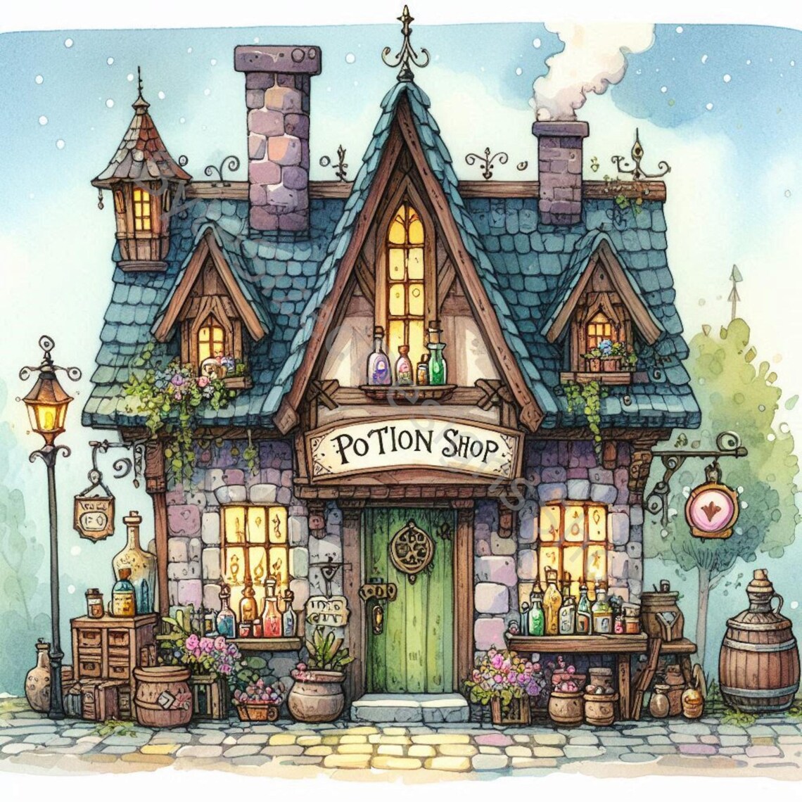 Potion Shop Clip Art: Watercolor Illustration Set (digital Download) - Etsy