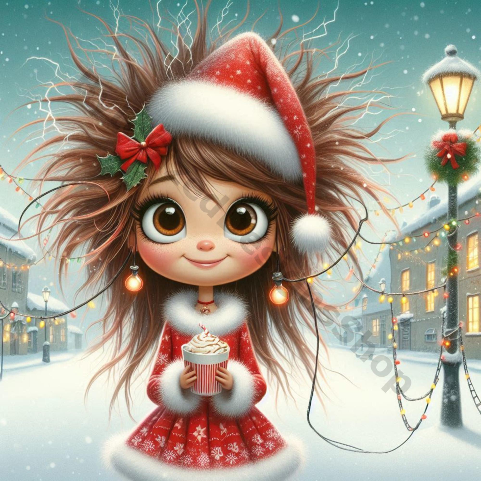 Christmas Girl Clip Art: Watercolor JPG Set (digital Download) - Etsy