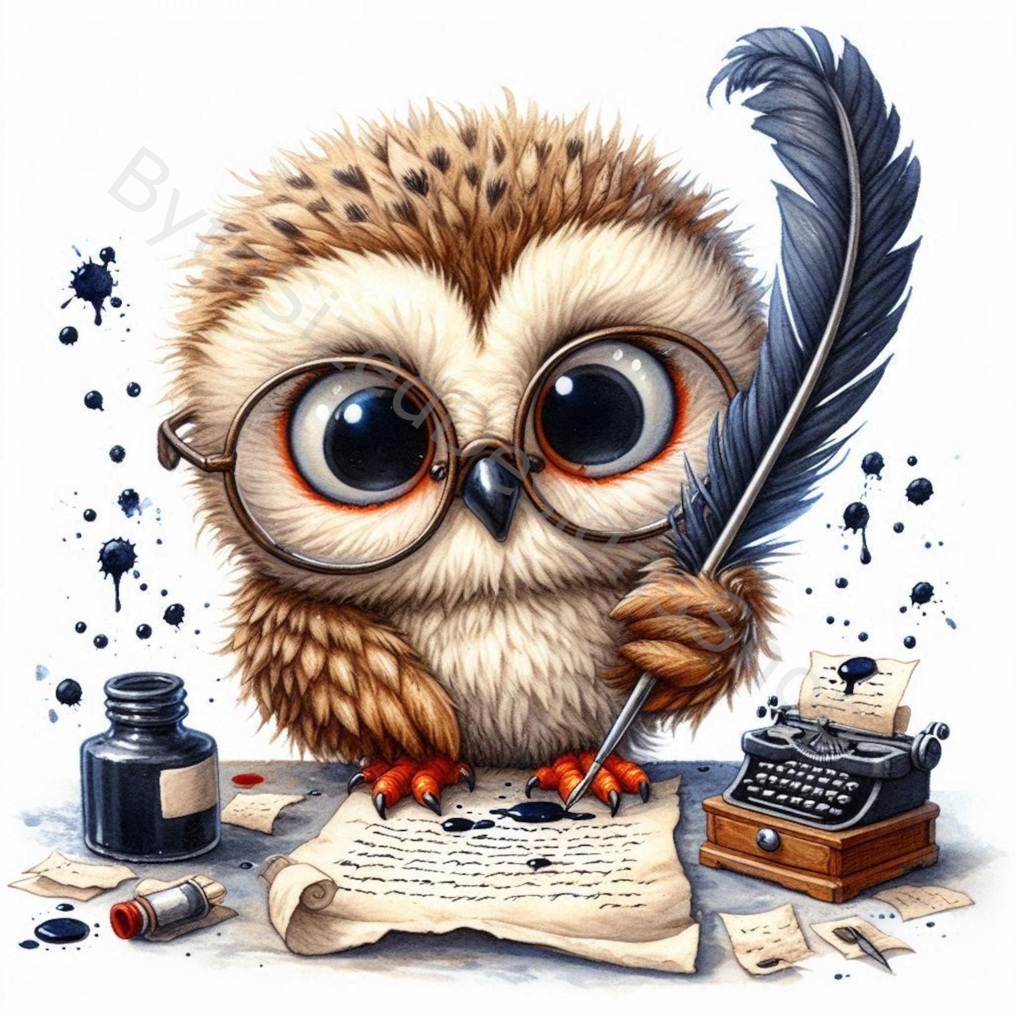 Watercolor Owl Clip Art Set: High-res Jpgs (digital Download) - Etsy