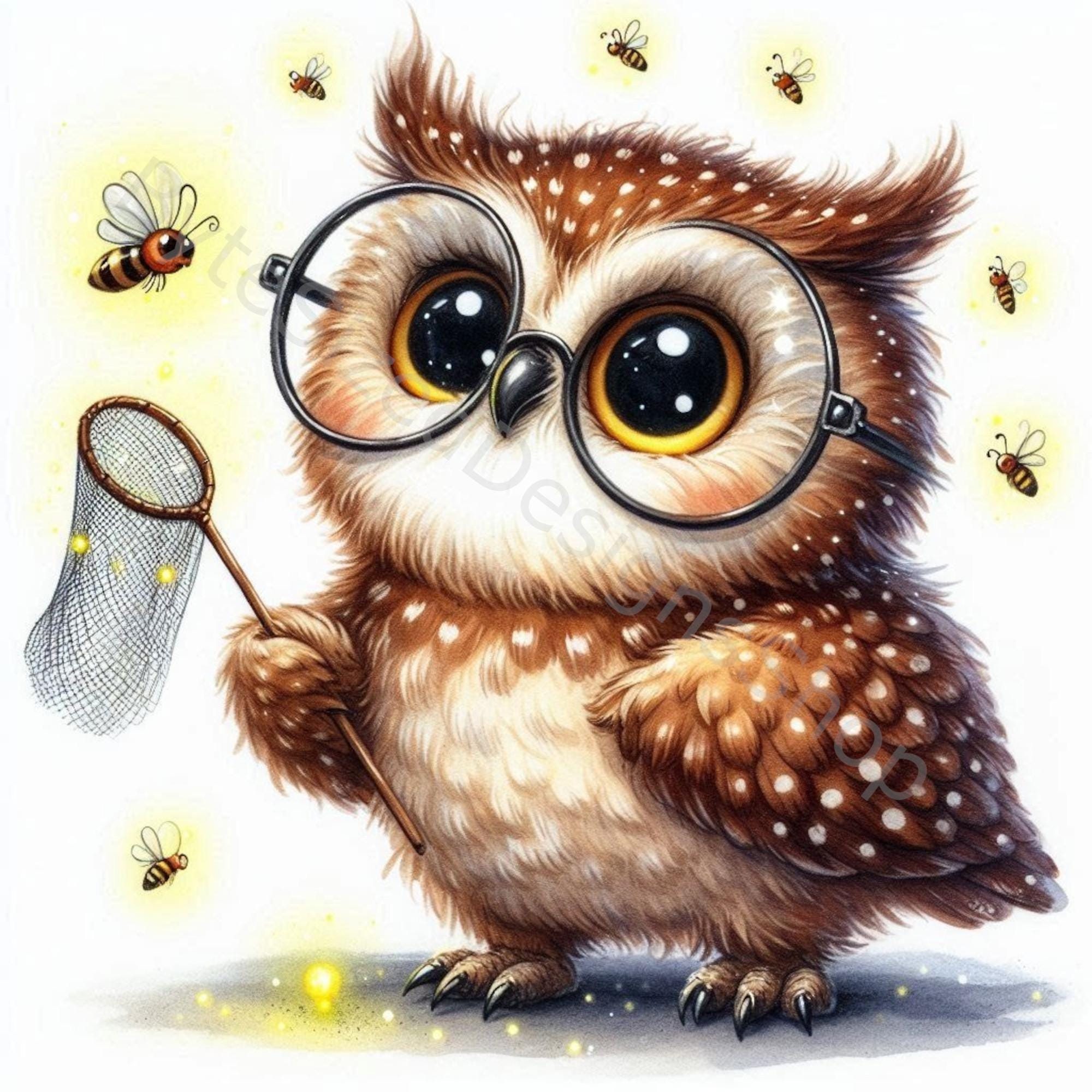Watercolor Owl Clip Art Set: High-res Jpgs (digital Download) - Etsy