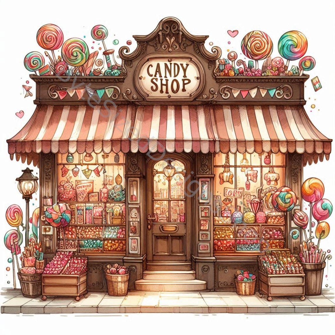 Candy Shop Watercolor Clip Art: High-res Jpgs (digital Download) - Etsy UK