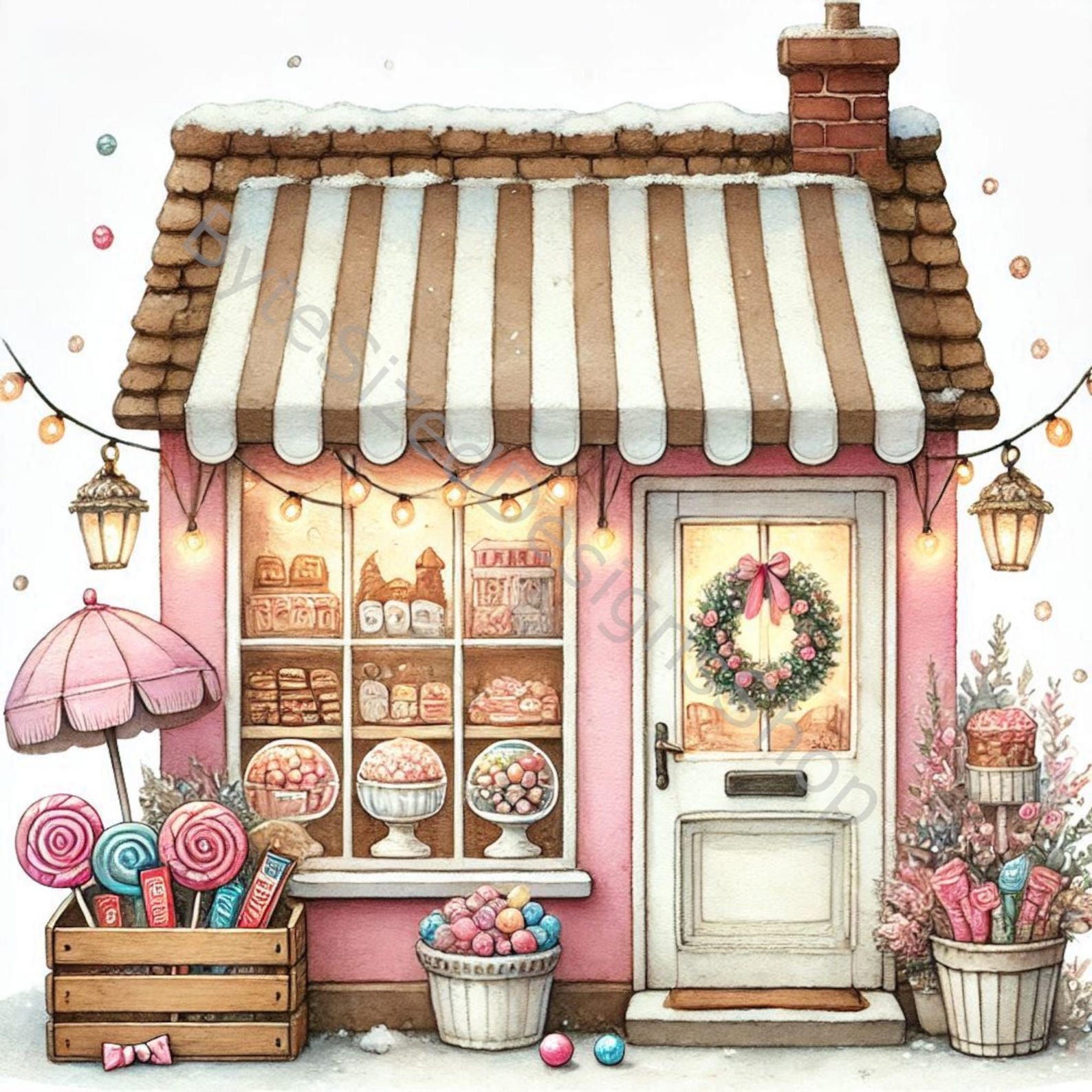 Candy Shop Clip Art Set 10 High Res Watercolor Jpgs for Junk Journaling ...