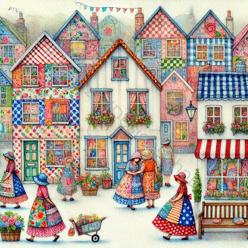 Whimsical City Clip Art Set 10 High Res Watercolor Jpgs for Junk ...