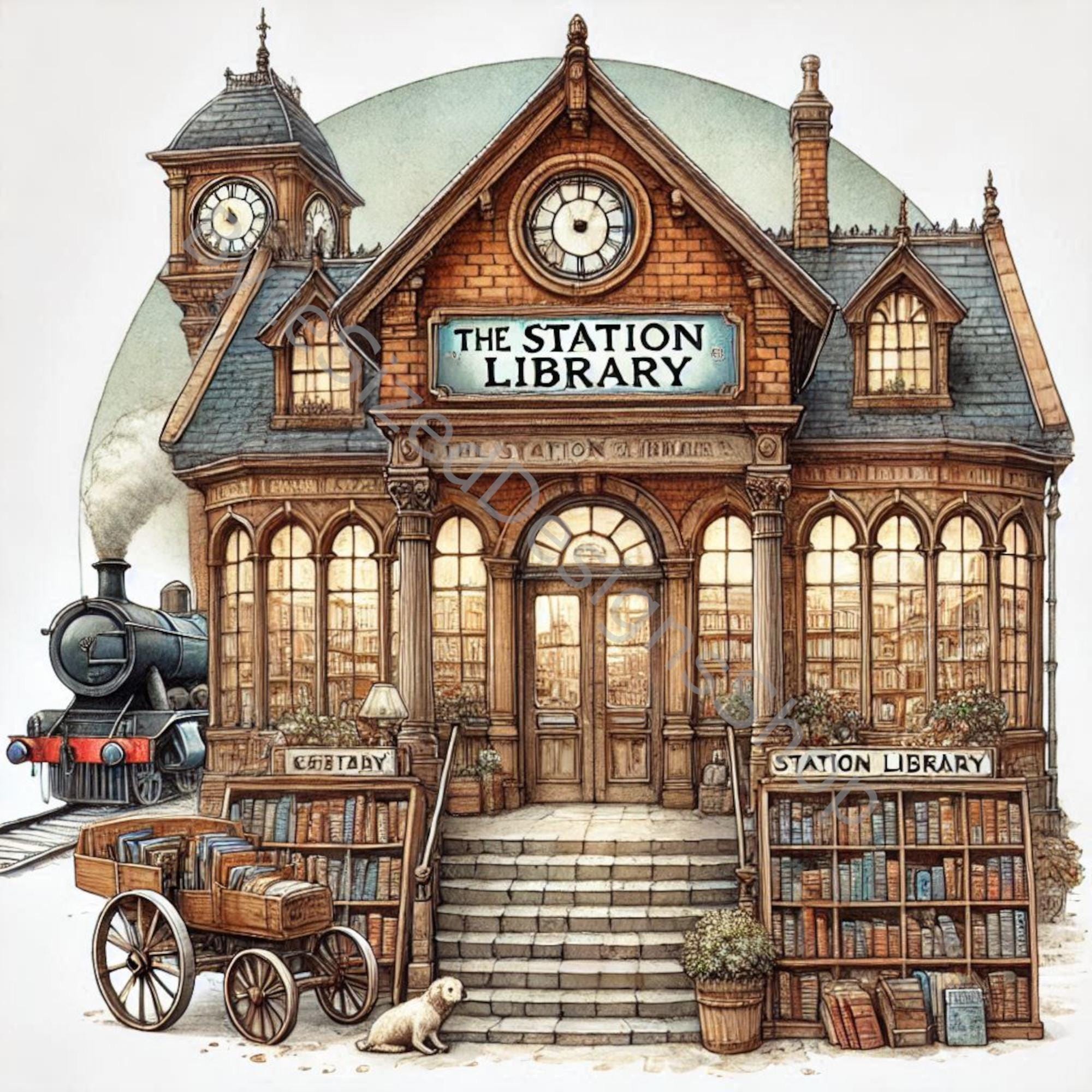 Watercolor Book Store Clip Art: High-res Jpgs (digital Download) - Etsy