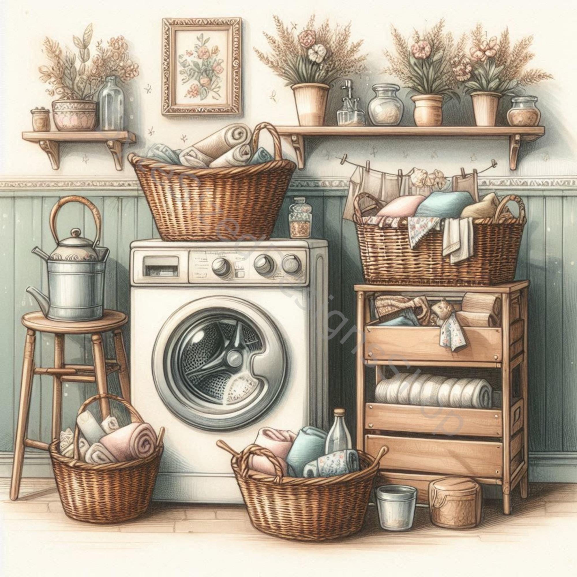 Laundry Room Watercolor Clip Art: High-res Jpgs (digital Download) - Etsy