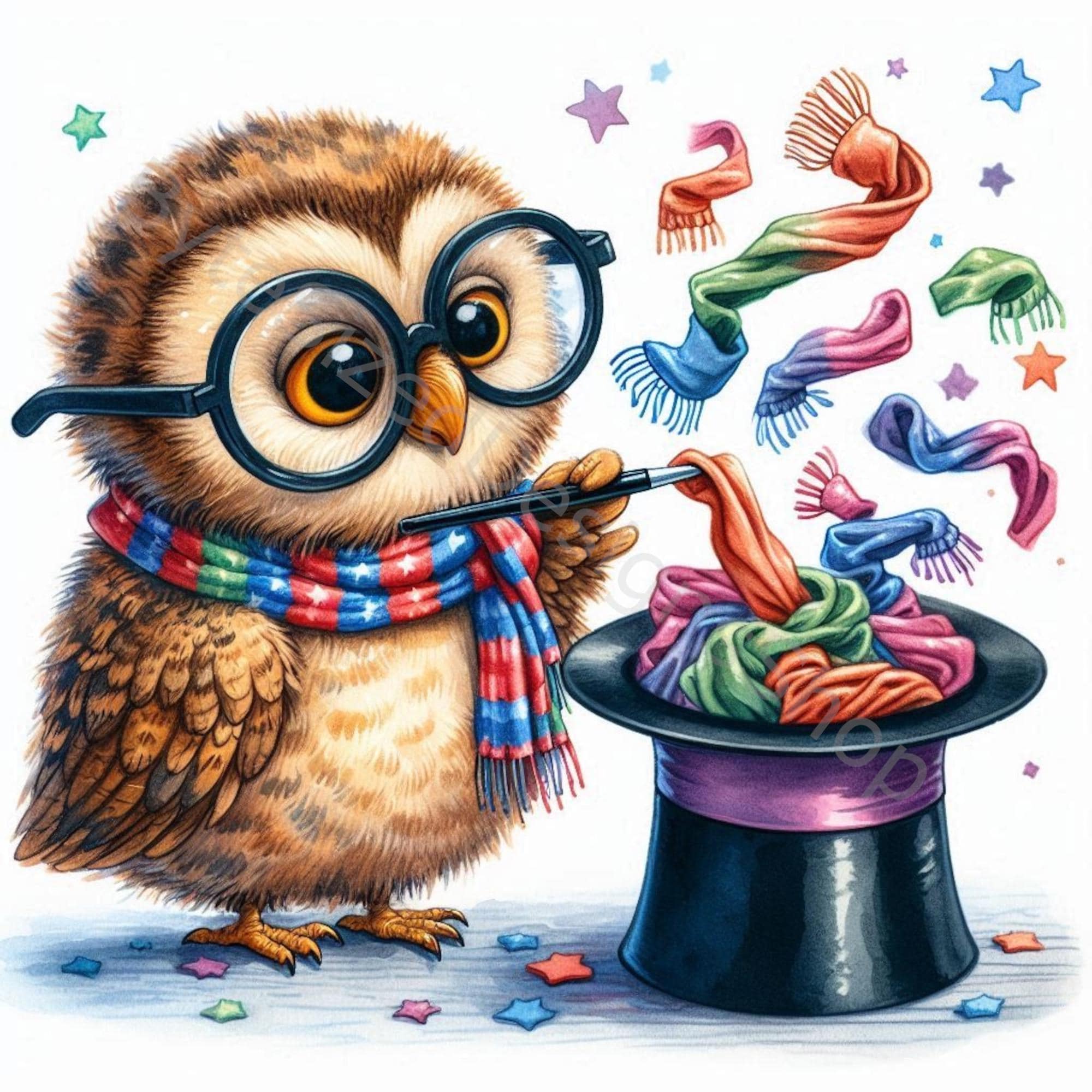 Watercolor Owl Clip Art Set: High-res Jpgs (digital Download) - Etsy