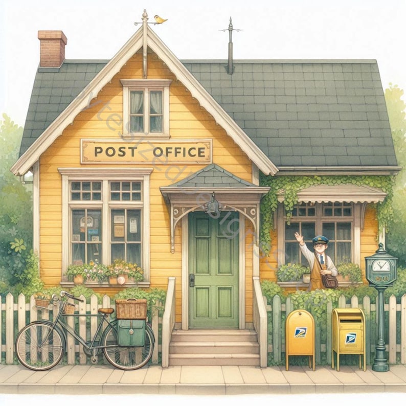 Watercolor Post Office Clip Art: High-res Jpgs (digital Download) - Etsy