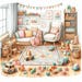 Toy Room Watercolor Clipart: Whimsical Nursery Art (digital Download ...