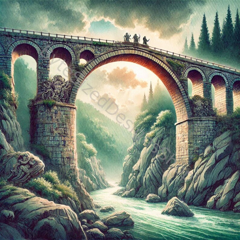 Timeless Bridges Clip Art Set 10 High Res Watercolor Jpgs for Junk ...